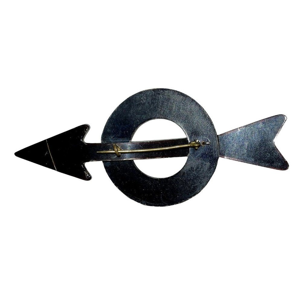 Victorian Resin Arrow Bullseye Pin - Gem